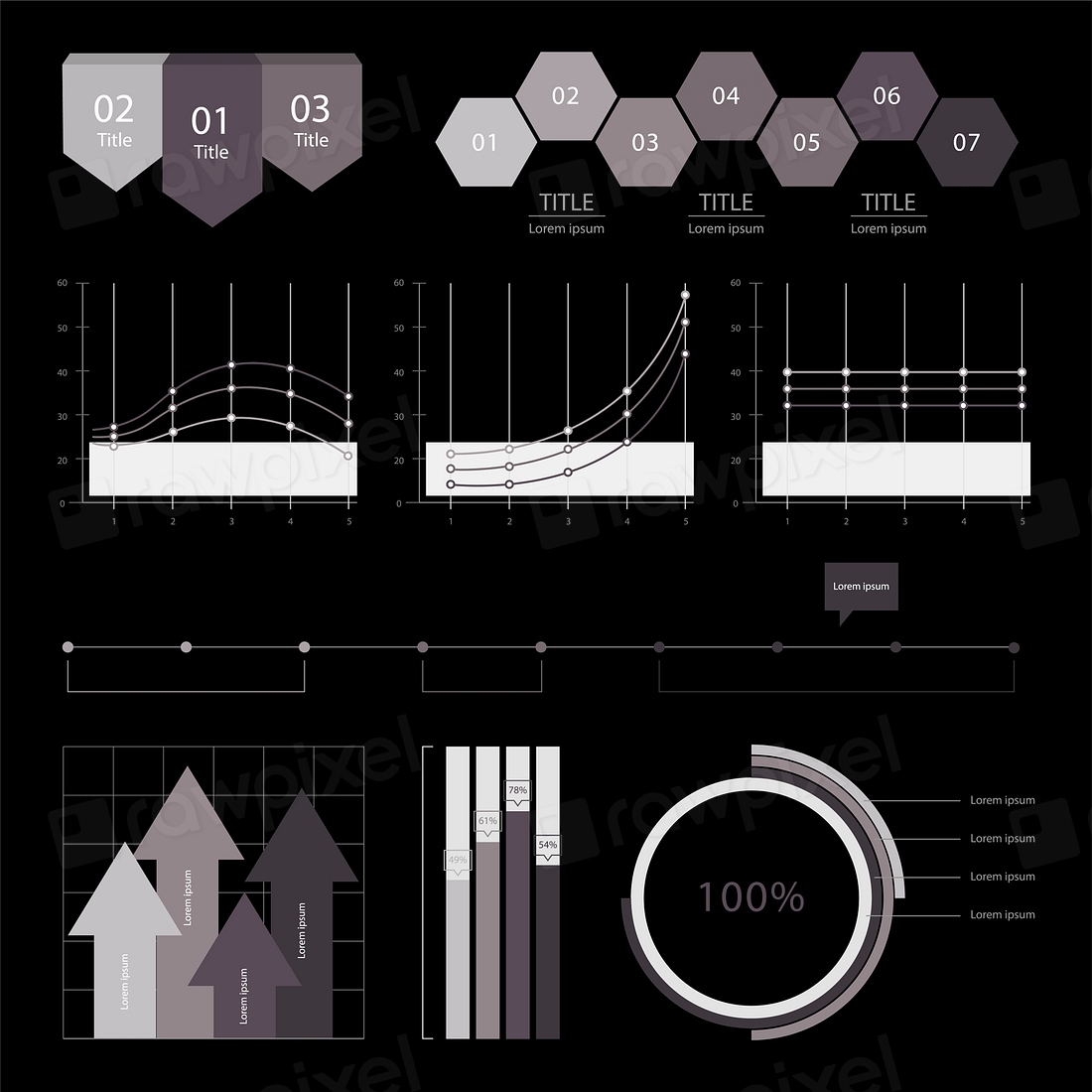 Set business graphs and charts | Free Vector - rawpixel