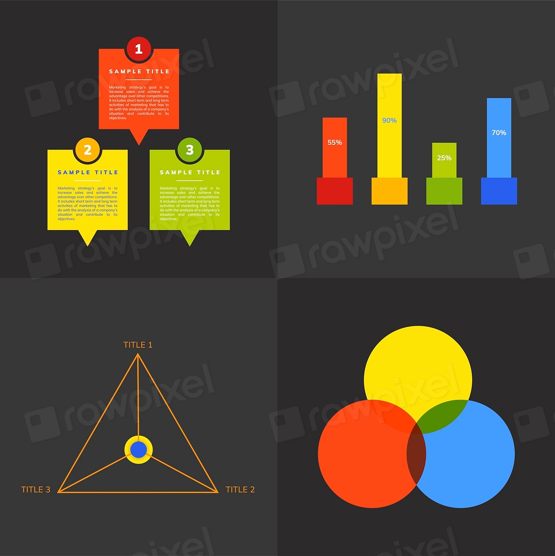 Set of business infograph vectors | Free Vector - rawpixel
