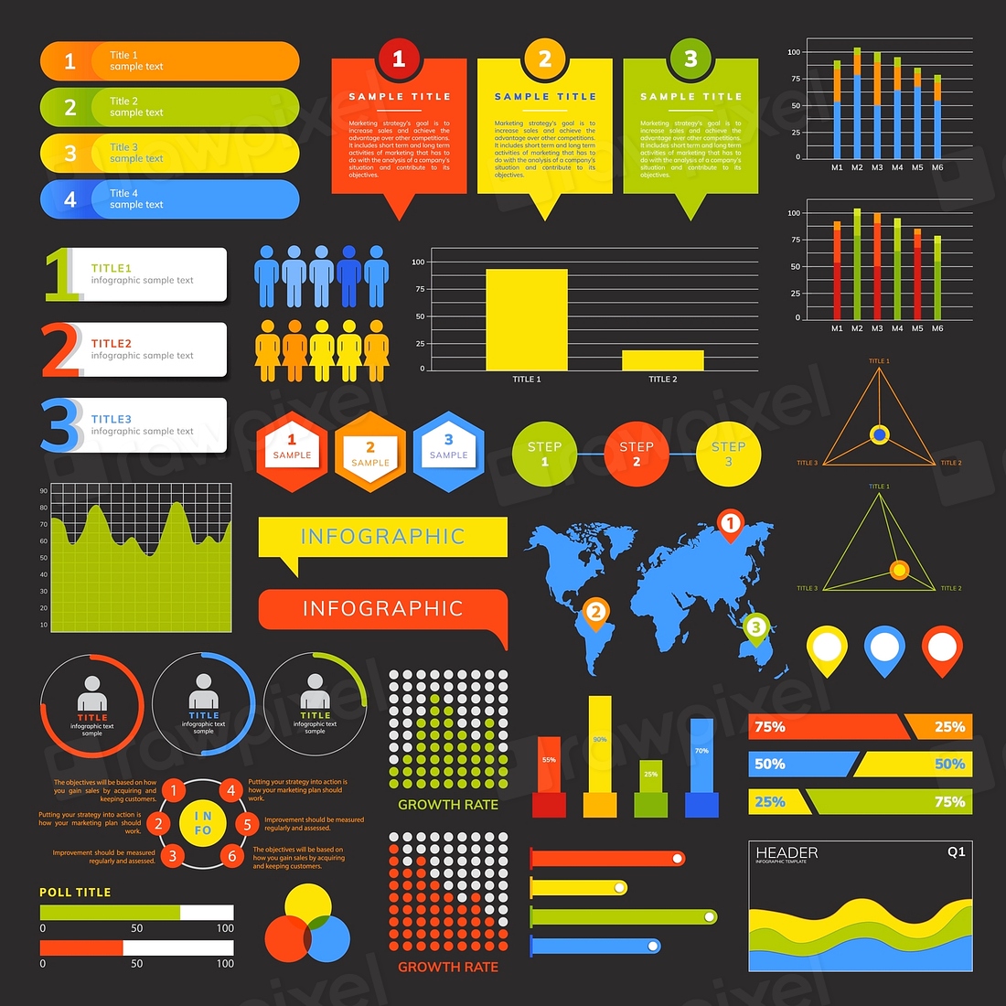 Set of business infograph vectors | Premium Vector - rawpixel