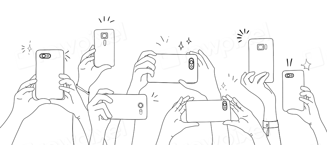 Vector hands taking photo smartphone | Premium Vector Illustration ...