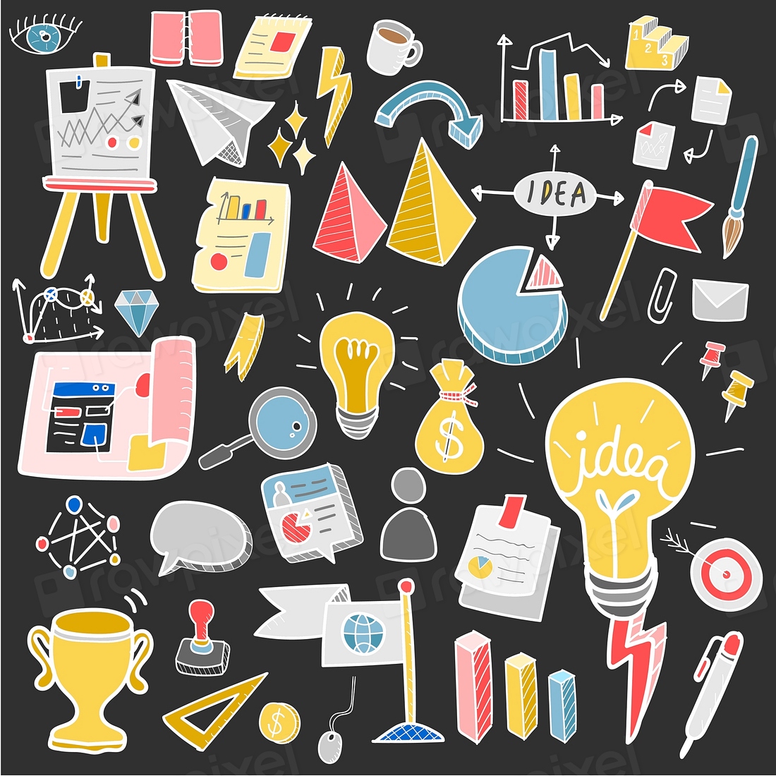 Illustration startup business doodle collection | Premium Vector - rawpixel