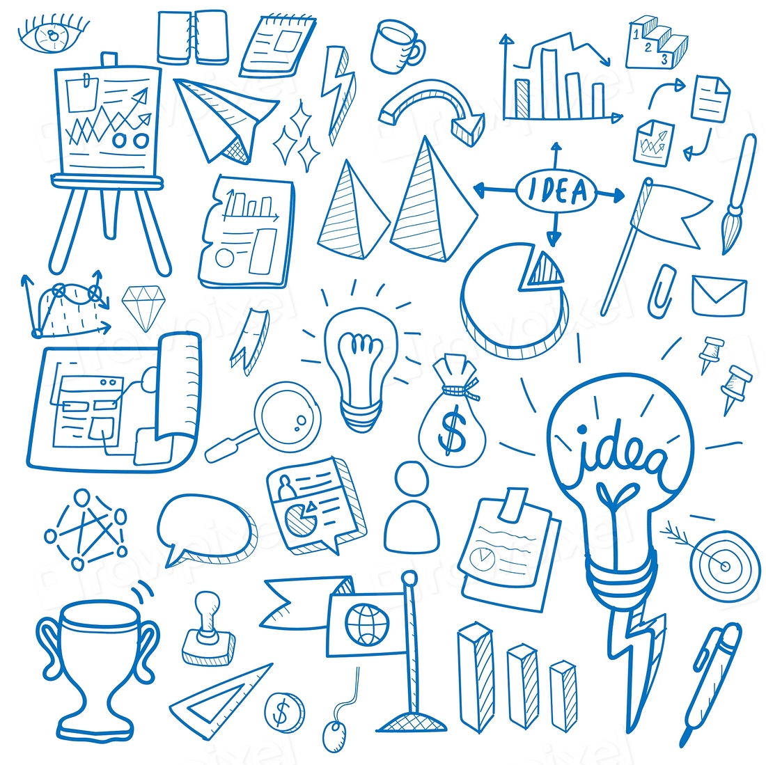 Illustration startup business doodle collection | Premium Vector - rawpixel