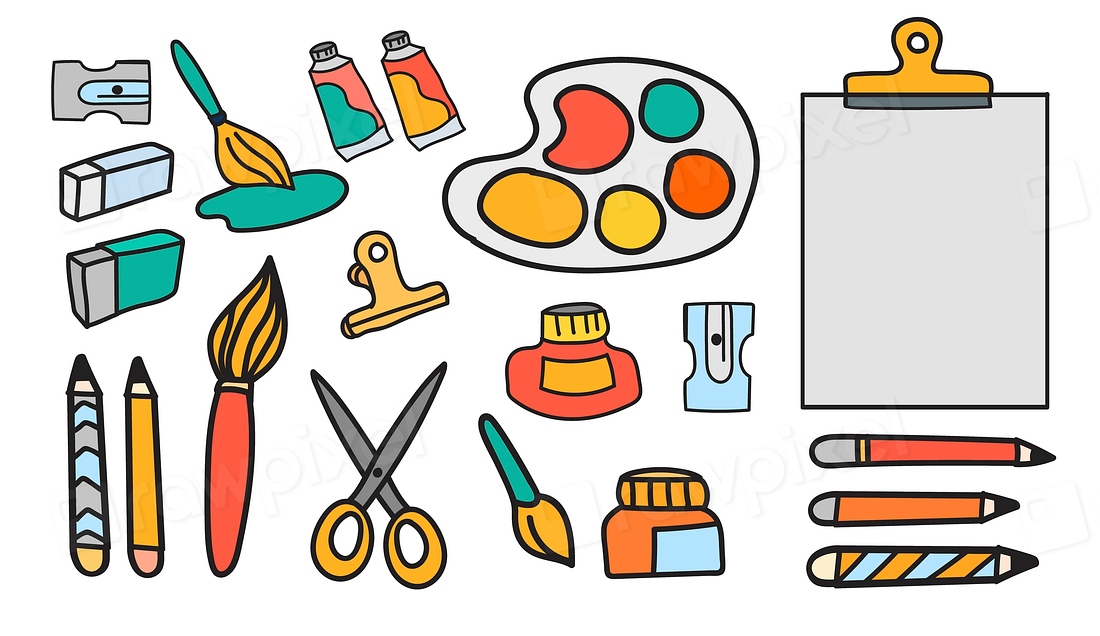 Vector set of art paints | Free Vector - rawpixel