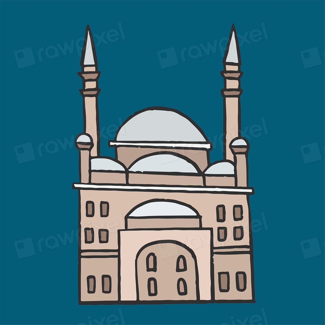 Great Mosque Muhammad Ali Pasha | Premium Vector Illustration - rawpixel