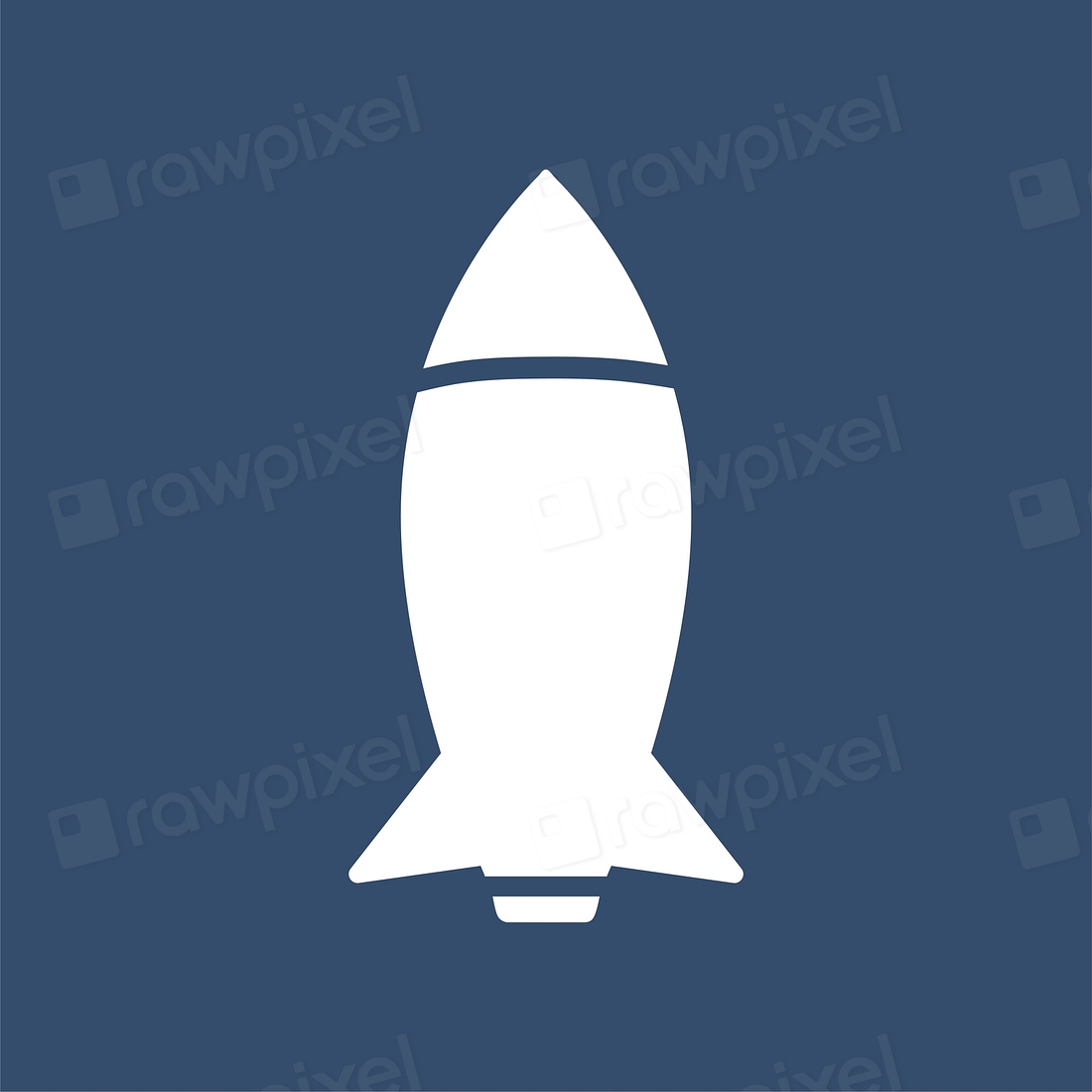 White rocket icon blue background | Premium Vector - rawpixel