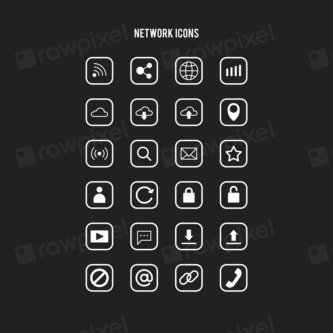 Set networking line art icons | Premium Vector - rawpixel