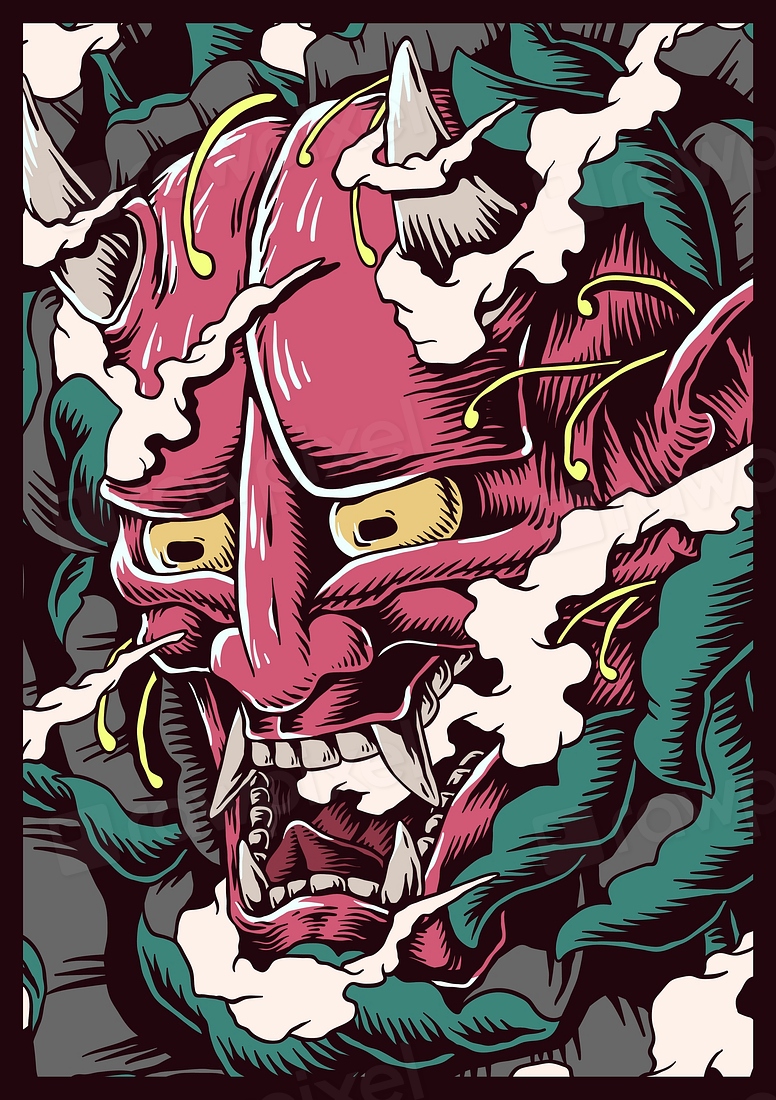 Hand drawn Oni Japanese creature | Premium Vector Illustration - rawpixel