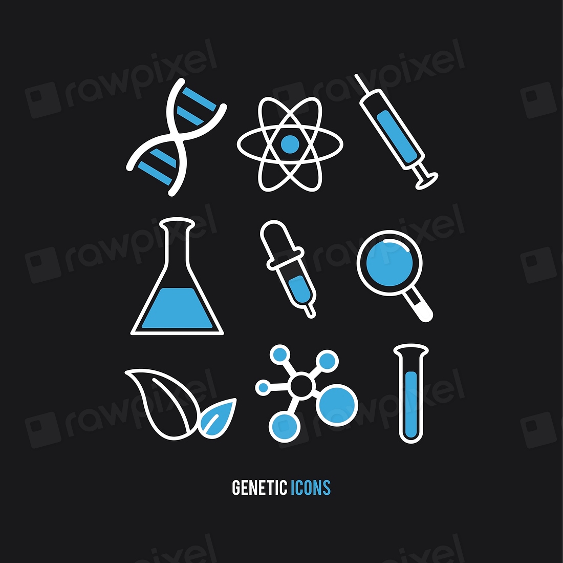 Set of genetic experiment icons | Premium Vector - rawpixel