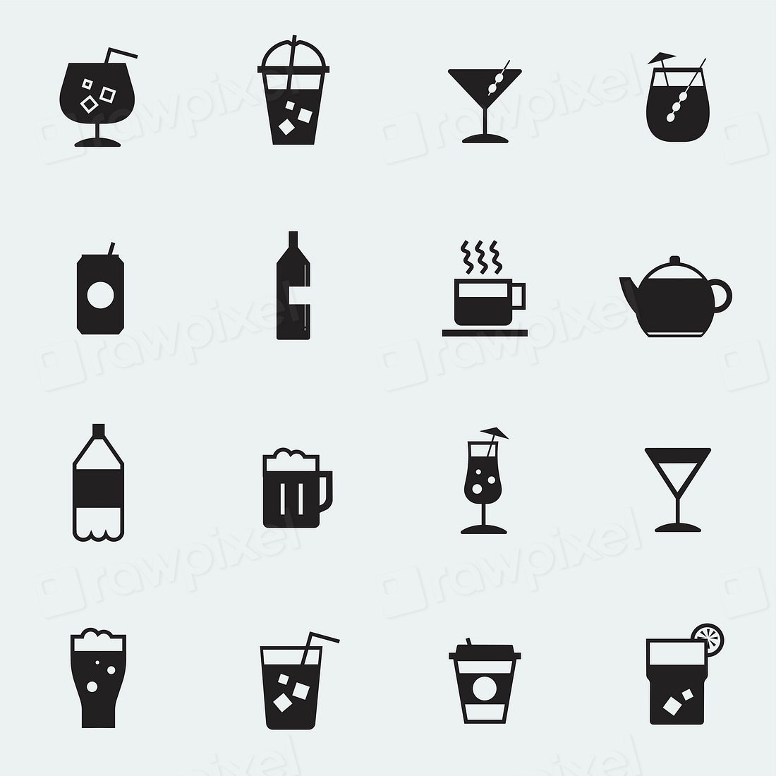 Refreshing drinks icons collection illustration | Premium Vector - rawpixel