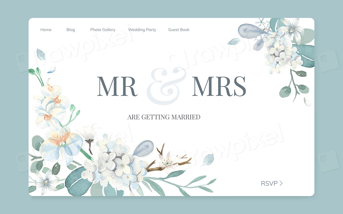 Floral wedding invitation website design | Premium Vector - rawpixel