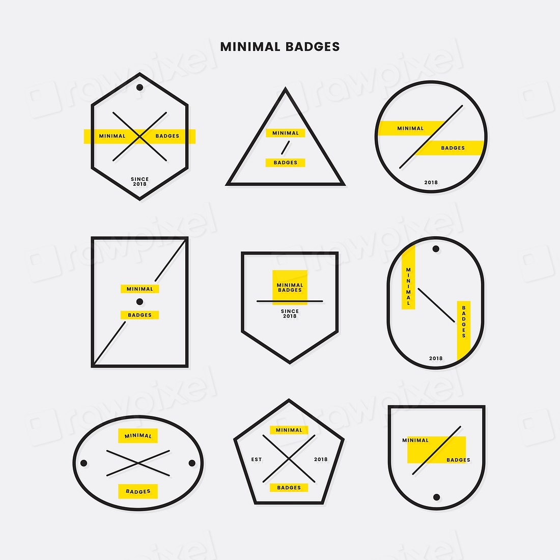 Simple black logos and labels | Premium Vector - rawpixel