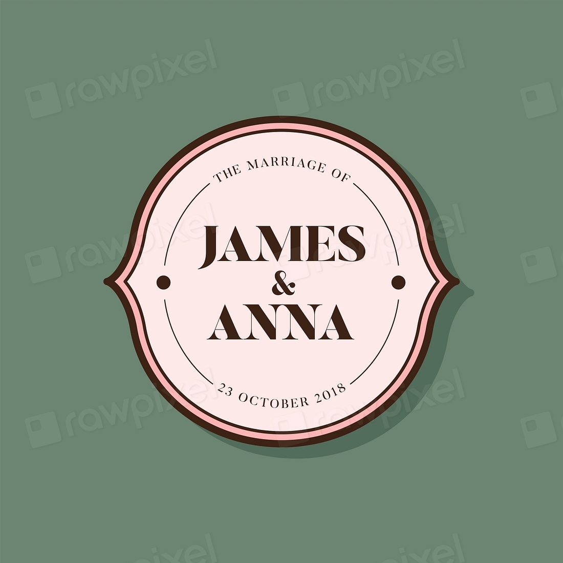 Classic style wedding invitation badge | Premium Vector - rawpixel