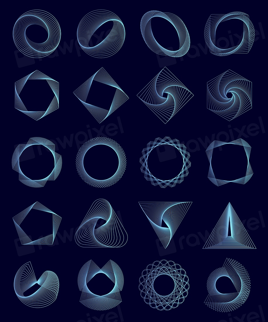 Abstract geometric elements set vector | Free Vector - rawpixel
