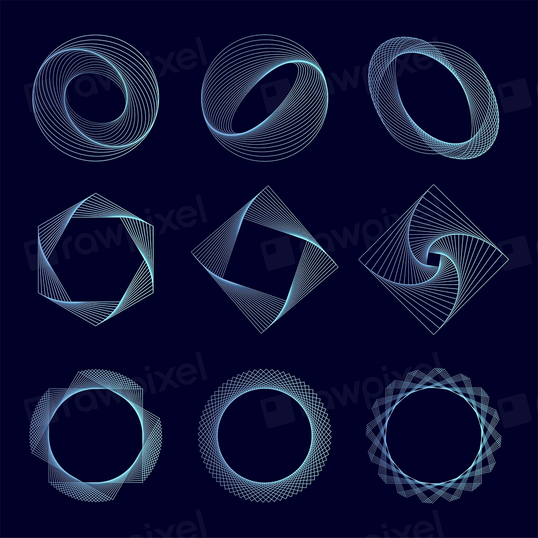 Abstract geometric elements set vector | Premium Vector - rawpixel