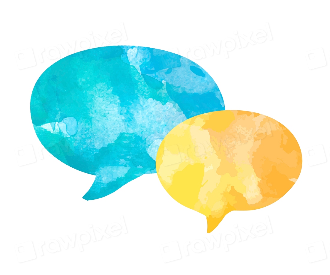 Colorful watercolor speech bubbles vector | Premium Vector - rawpixel