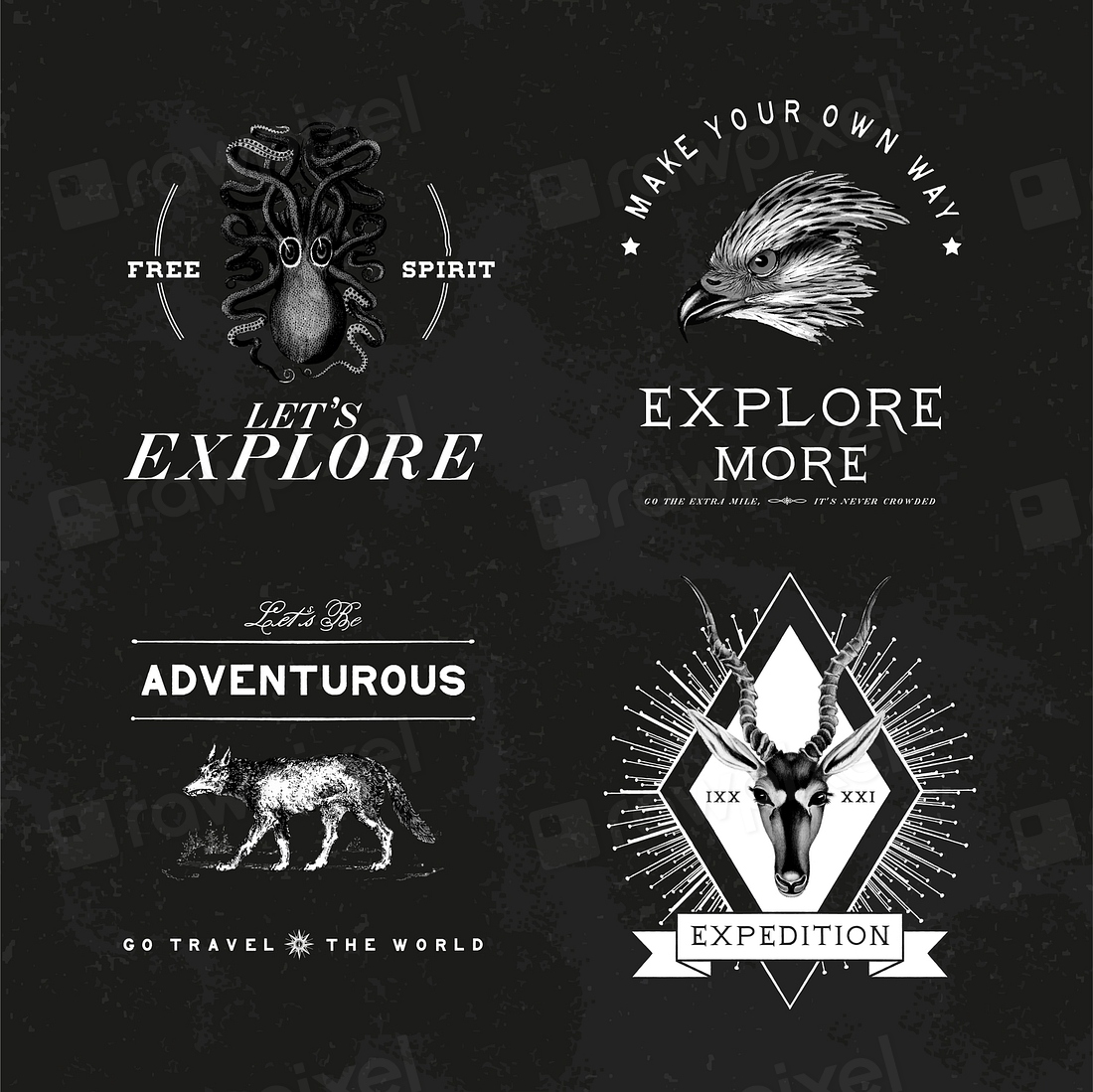 Collection adventure logo design vectors | Premium Vector - rawpixel