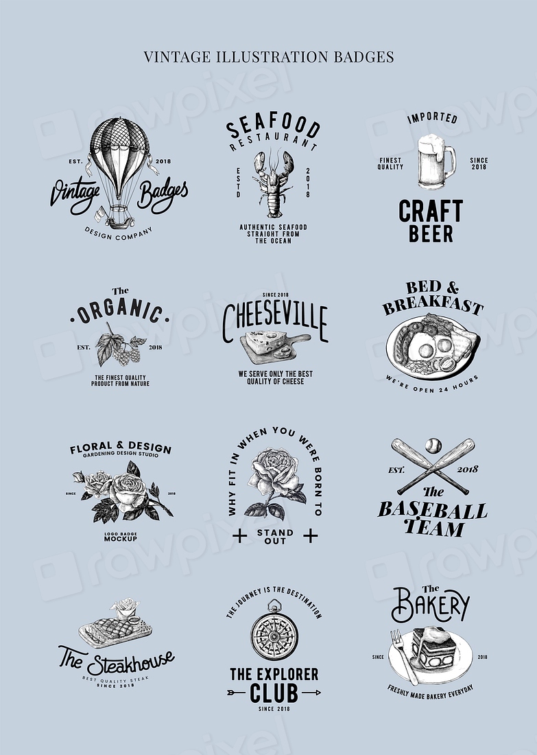 Set food logo design vectors | Premium Vector - rawpixel