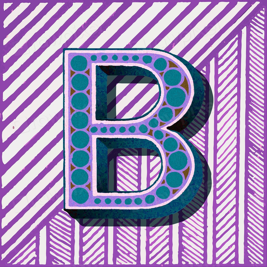 Capital letter B vintage typography | Premium Vector - rawpixel