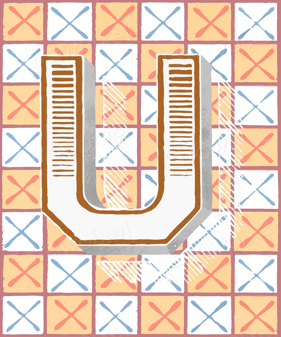 Capital letter U vintage typography | Premium Vector - rawpixel