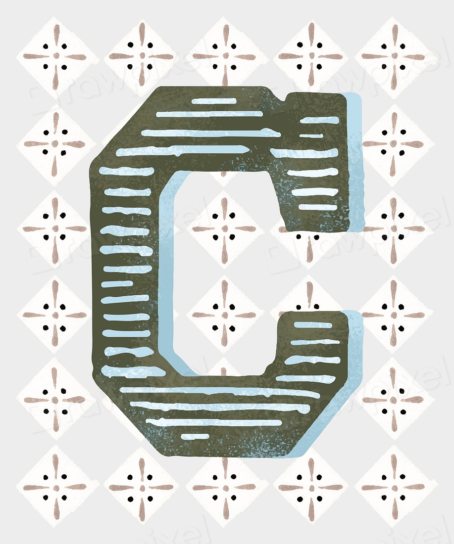Capital letter C vintage typography | Premium Vector - rawpixel