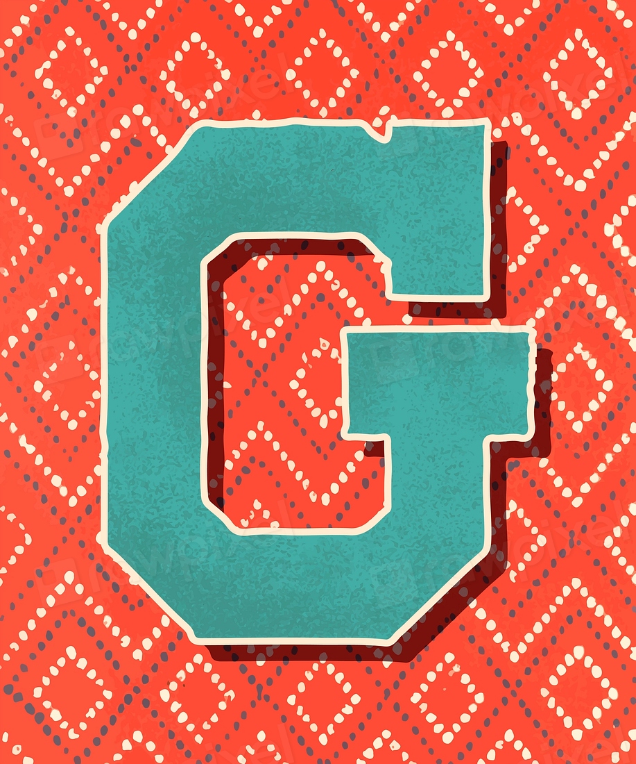 Capital letter G vintage typography | Premium Vector - rawpixel