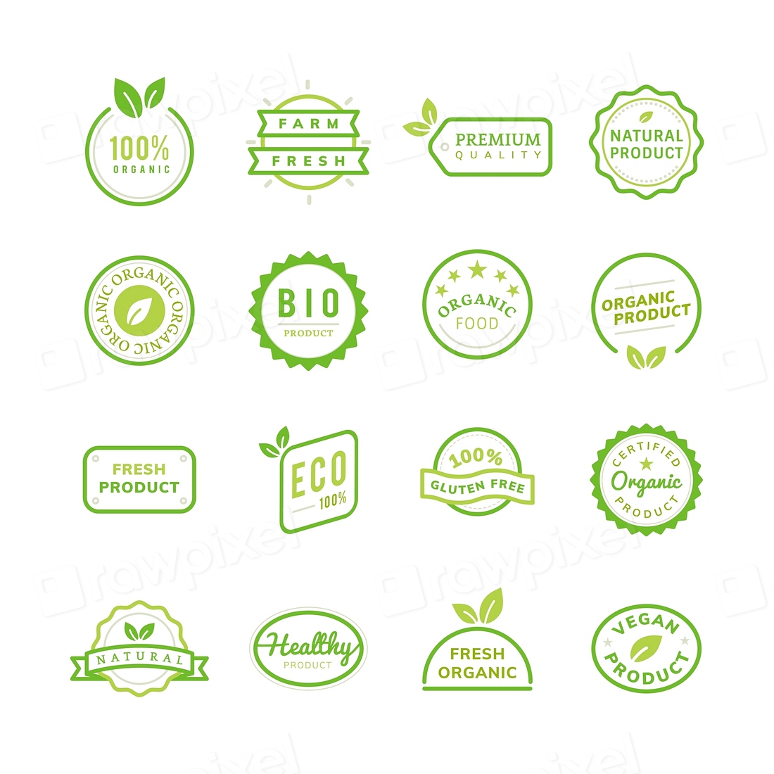 Organic product stamp emblems set | Premium Vector - rawpixel