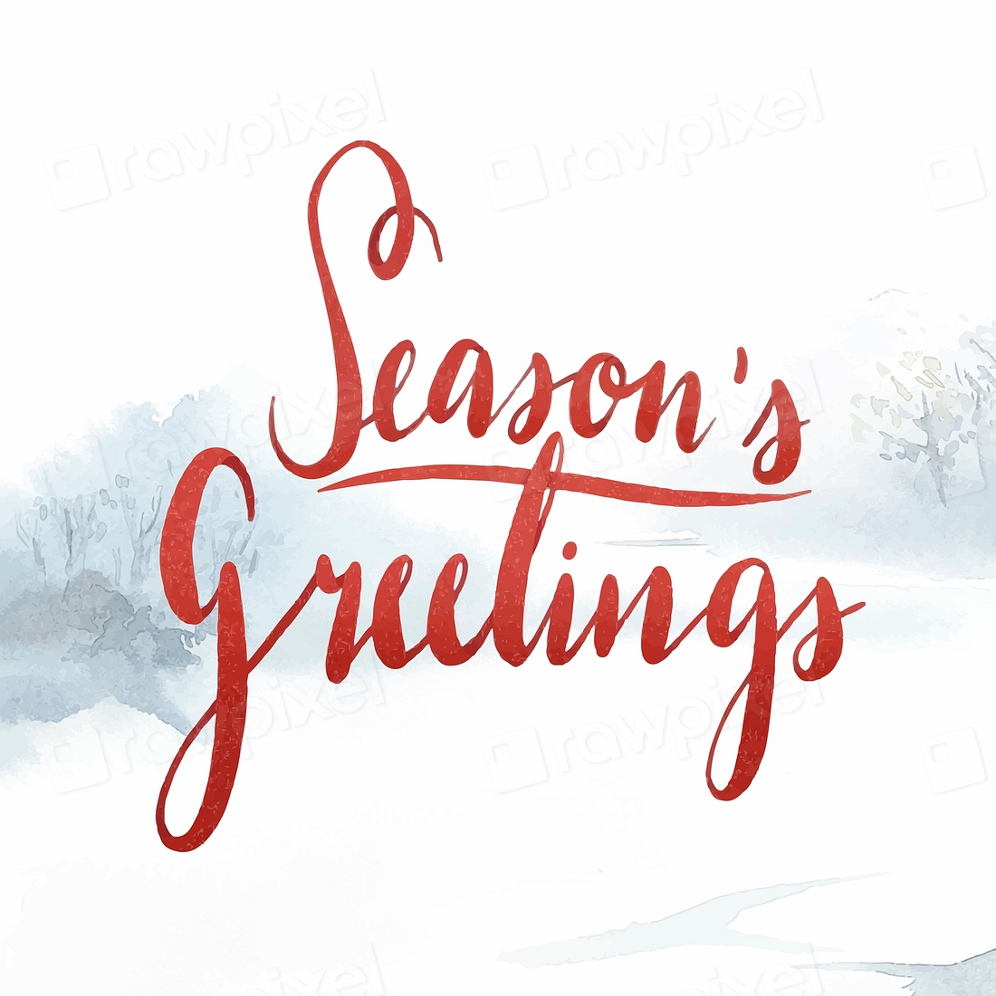 Seasons Greetings watercolor typography vector | Free Vector - rawpixel