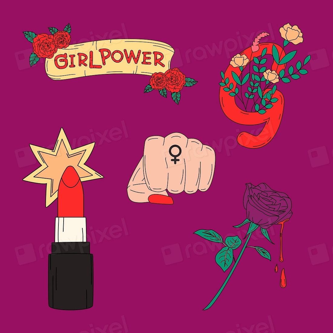 Collection of girl power vectors | Premium Vector - rawpixel