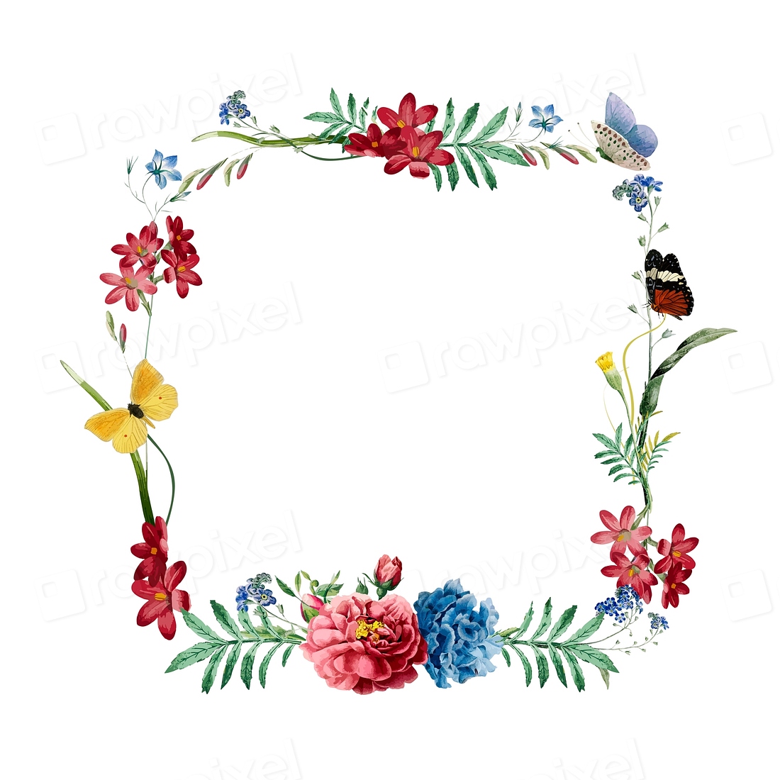 Floral frame invitation card design | Premium Vector - rawpixel