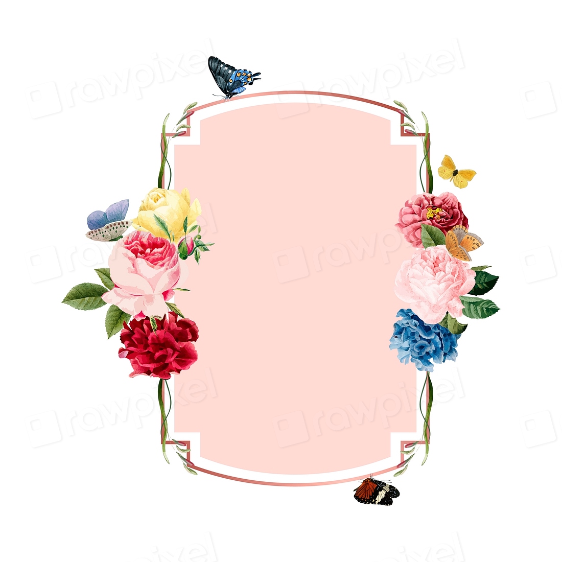 Blank floral frame card illustration | Premium Vector - rawpixel
