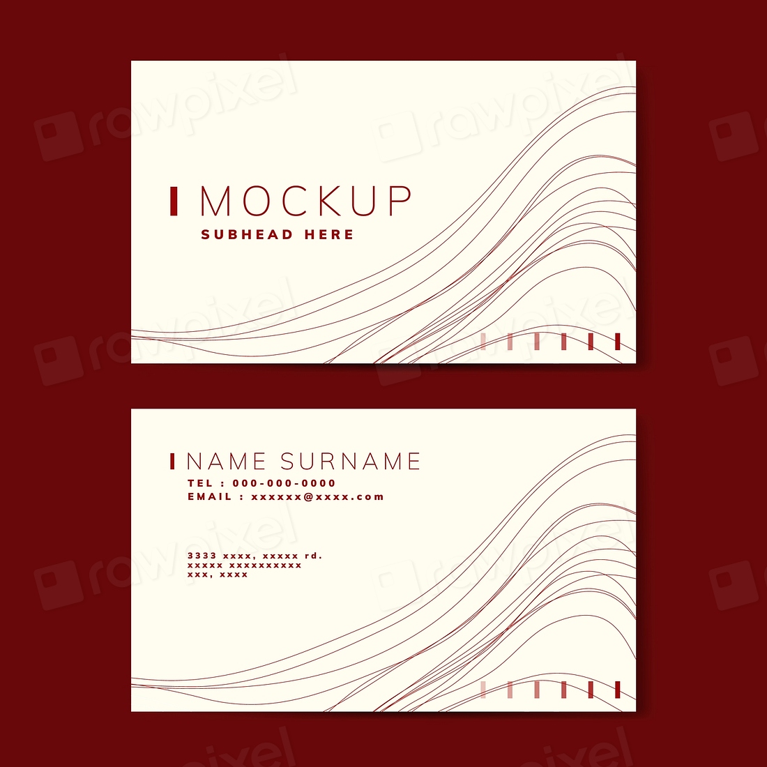 Wave pattern name card mockup | Premium Vector - rawpixel