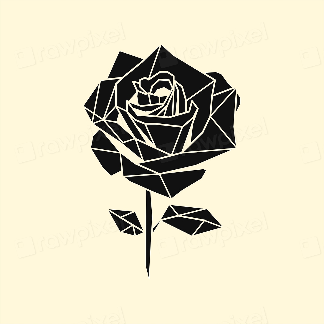 Linear illustration rose flower | Premium Vector - rawpixel