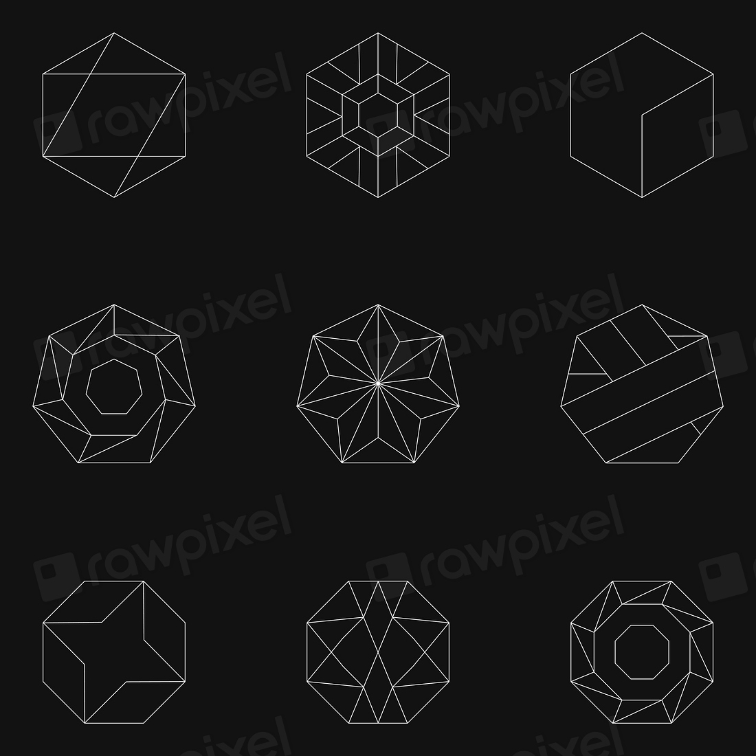 Linear illustration of geometric shapes | Premium Vector - rawpixel