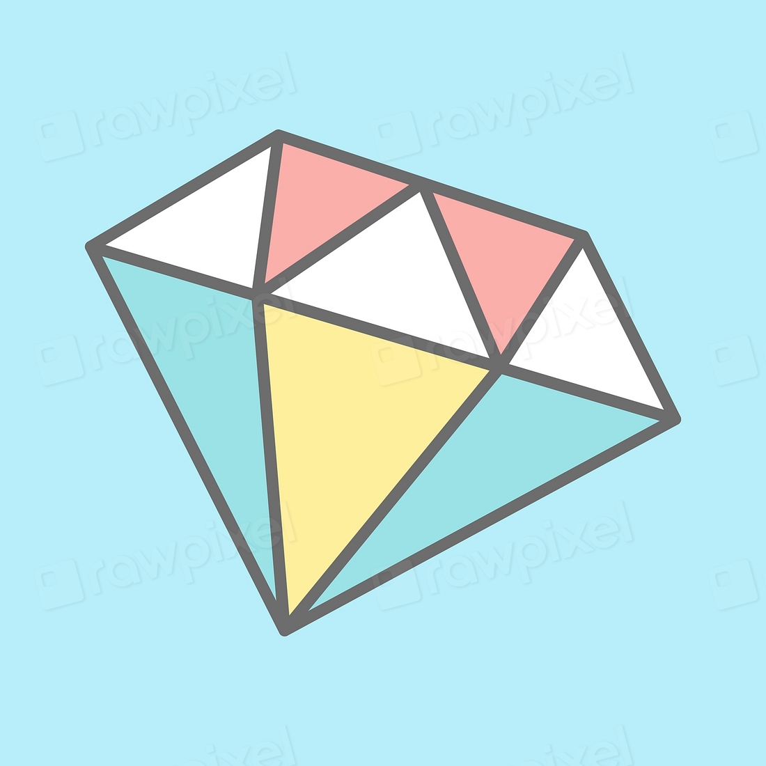 Colorful crystal diamond design vector | Premium Vector - rawpixel