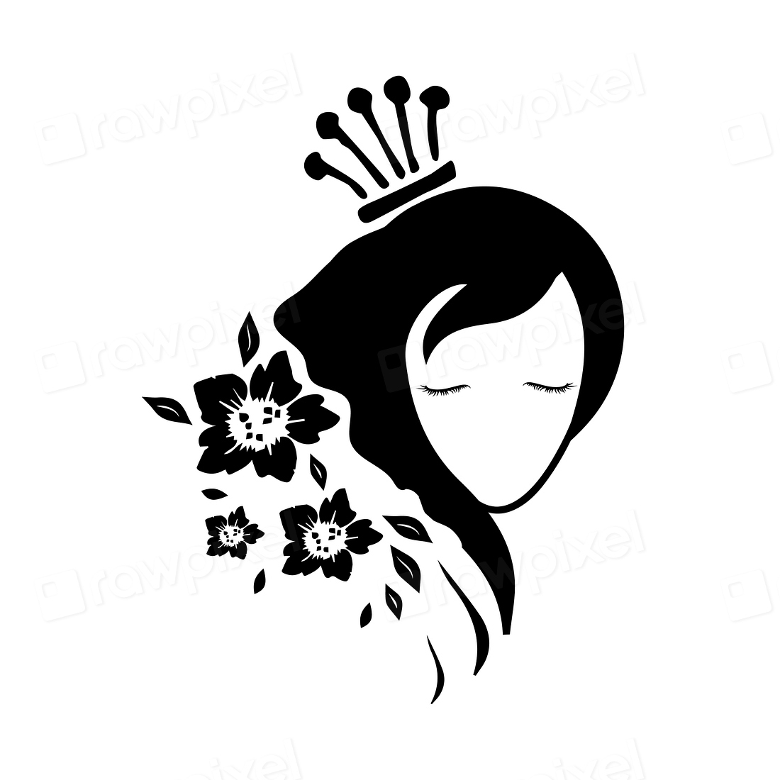 Woman with a crown vector | Free Vector - rawpixel