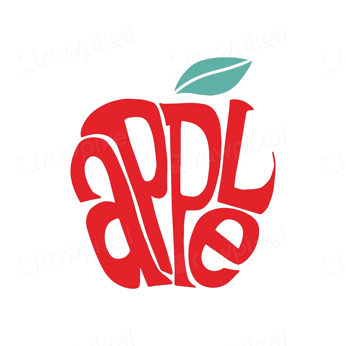 Apple word typography design illustration | Free Vector - rawpixel