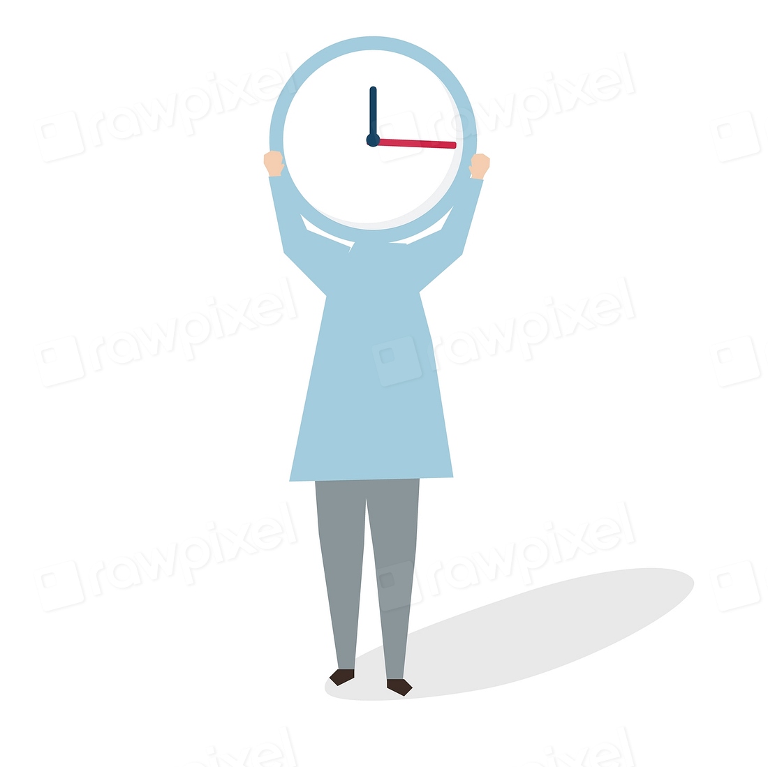 Illustration woman holding big clock | Premium Vector - rawpixel