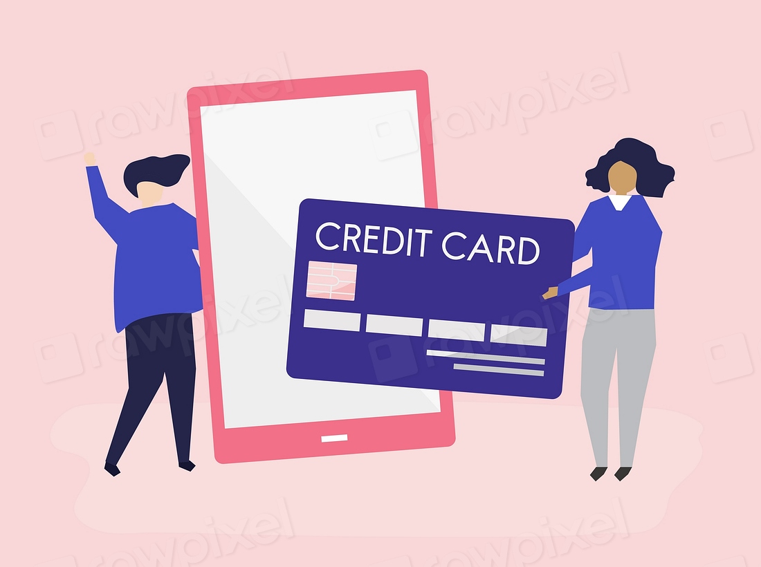 People making an online credit | Premium Vector - rawpixel