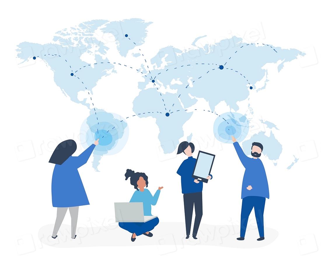Character illustration people global network | Premium Vector - rawpixel