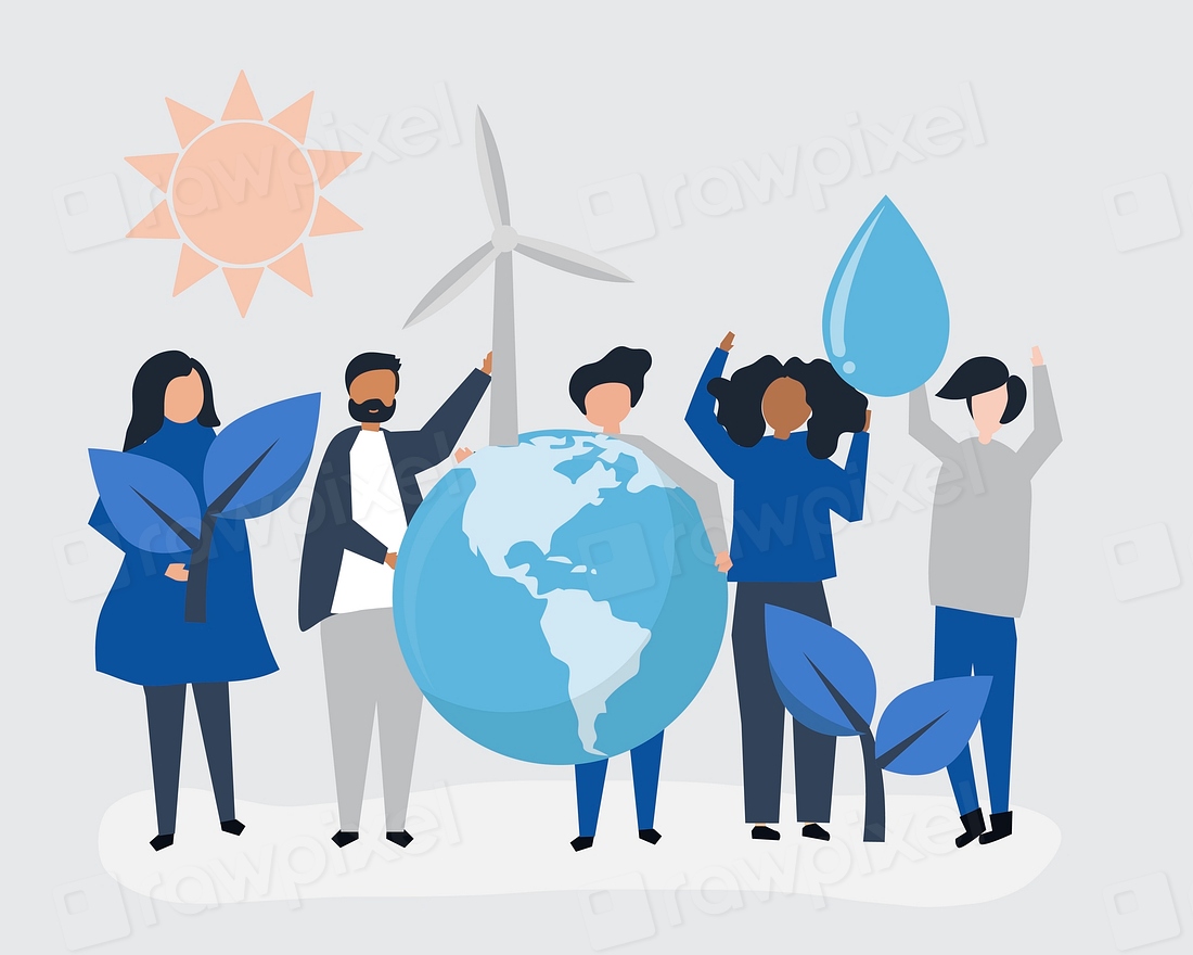 People with environmental sustainability concept | Premium Vector ...