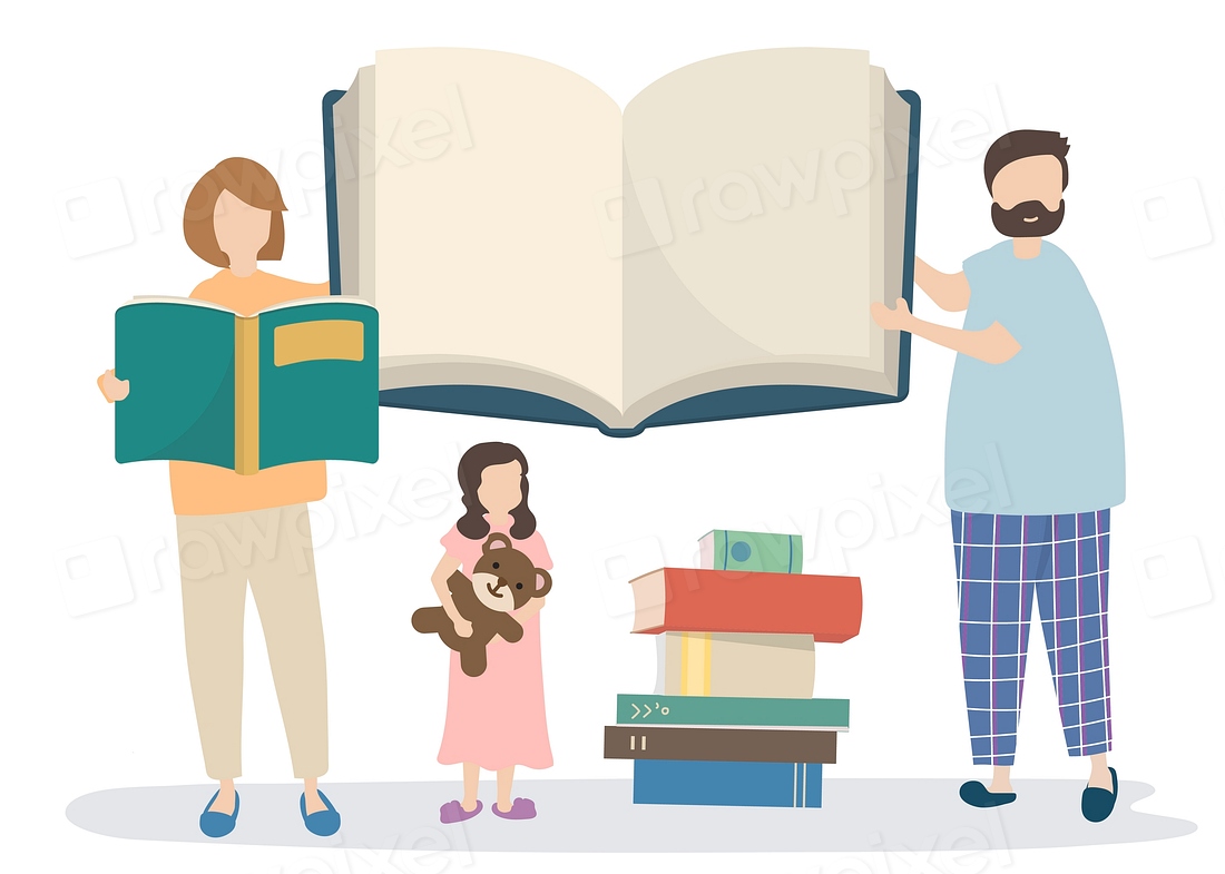 Family reading a story book | Premium Vector - rawpixel