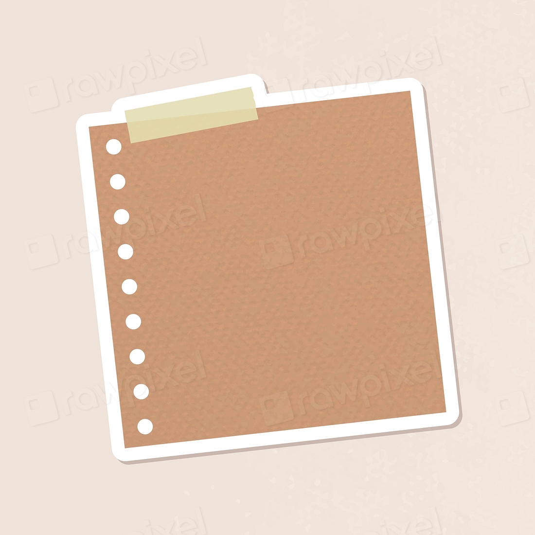 Brown hole punched notepaper journal | Free Vector - rawpixel