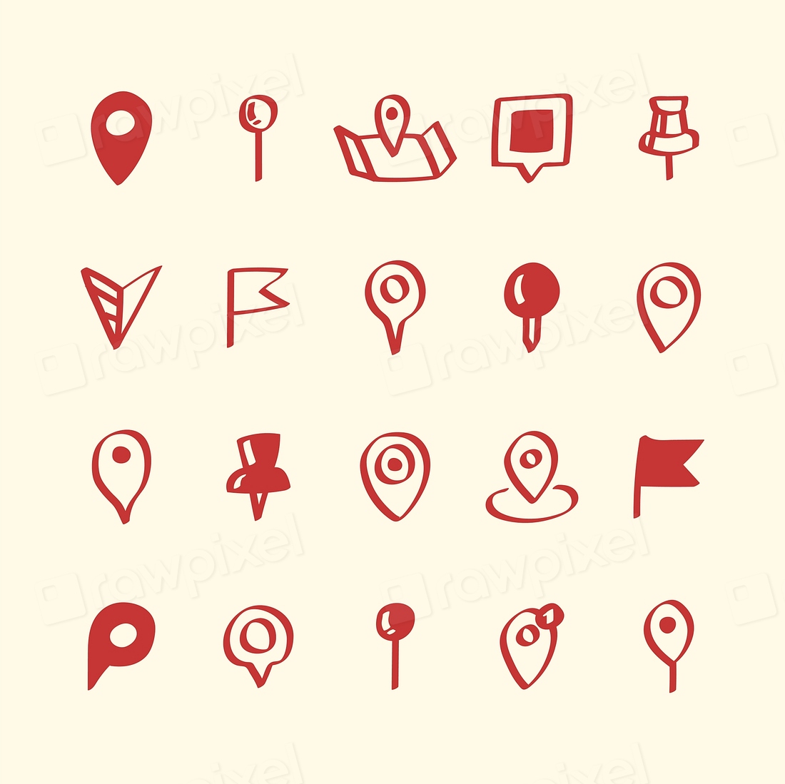 Illustration set map pin icons | Premium Vector - rawpixel