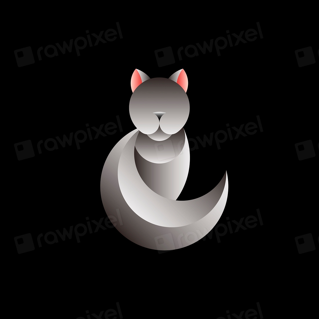 Gray cat geometrical animal design | Premium Vector - rawpixel