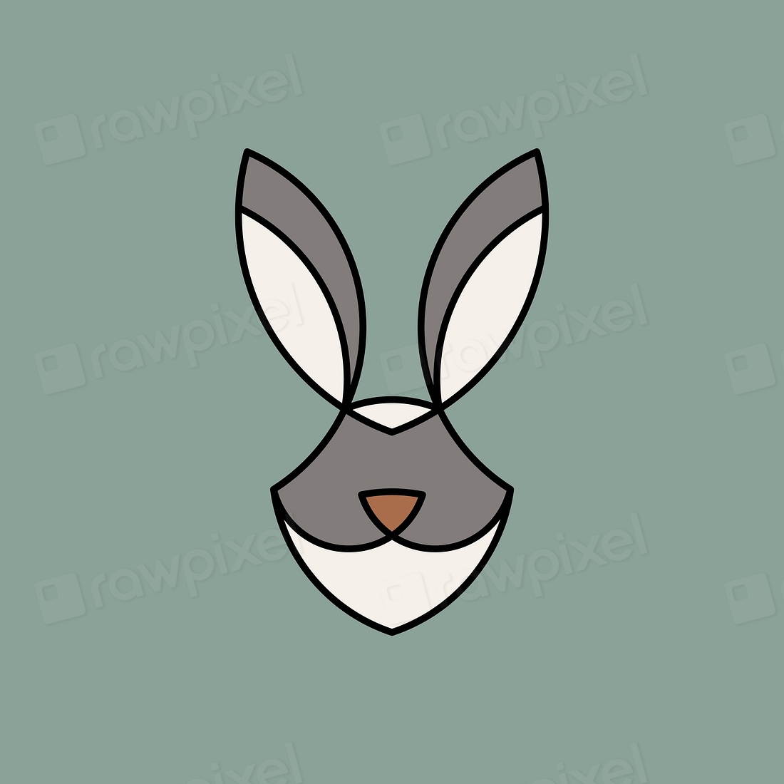 Linear illustration rabbit's head | Premium Vector - rawpixel