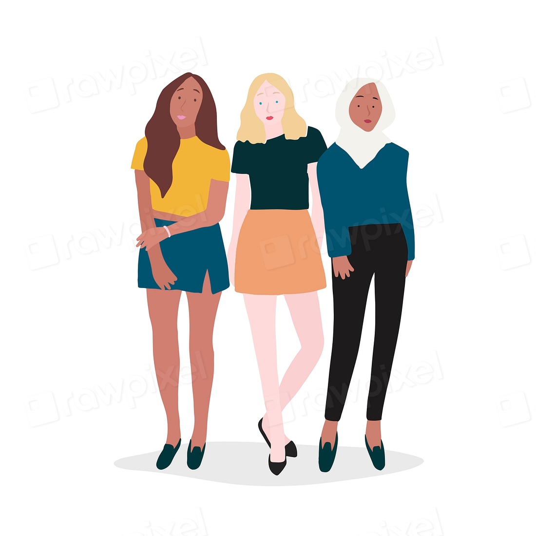 Group of strong women vector | Premium Vector - rawpixel