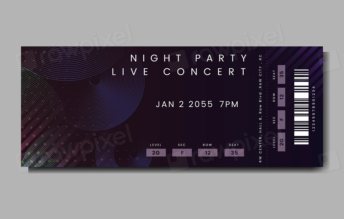 Night party live concert ticket | Premium Vector - rawpixel