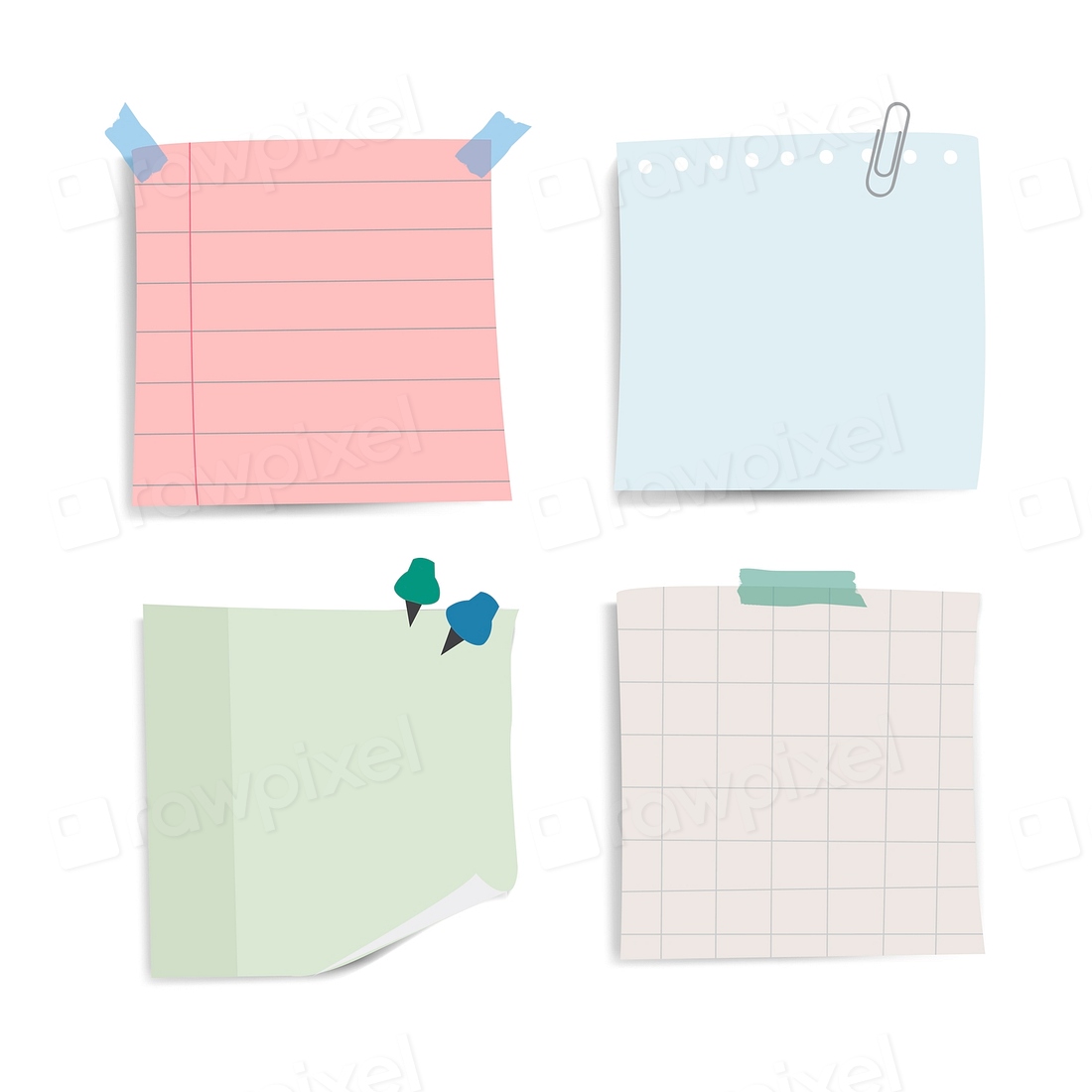 Blank reminder paper notes vector | Premium Vector - rawpixel