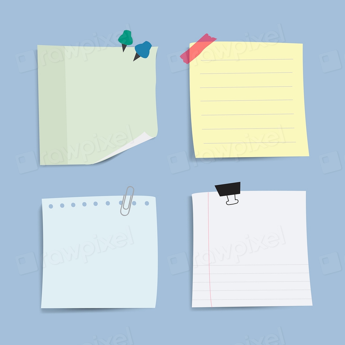 Blank reminder paper notes vector | Premium Vector - rawpixel
