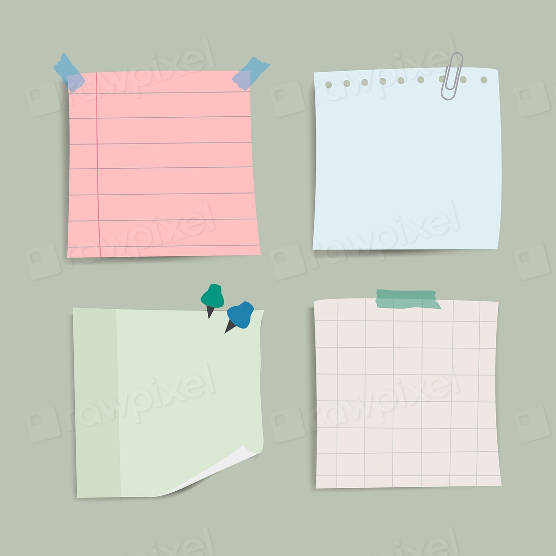 Blank reminder paper notes vector | Premium Vector - rawpixel